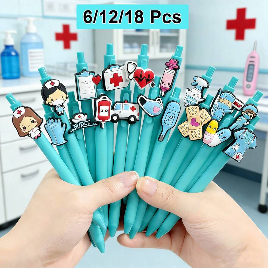 1 Peça/6/12/18 Peças Canetas Gel de Escrita de Enfermeira/Médico ...