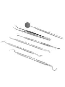 RANCAI 1/3/4/5/6pcs Oral Hygiene Dental Care Tools Set, Silver Teeth ...