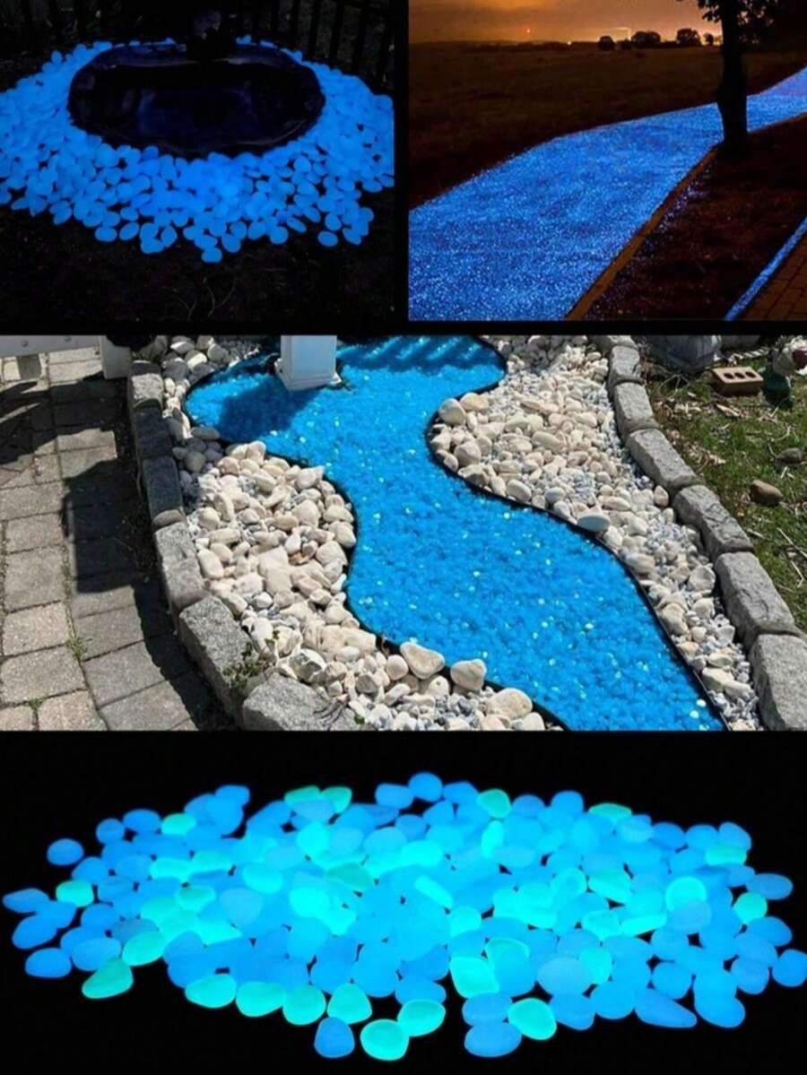 100/300/500 Stück leuchtende Steine, Leuchtendes Garten Dekor Zubehör ...