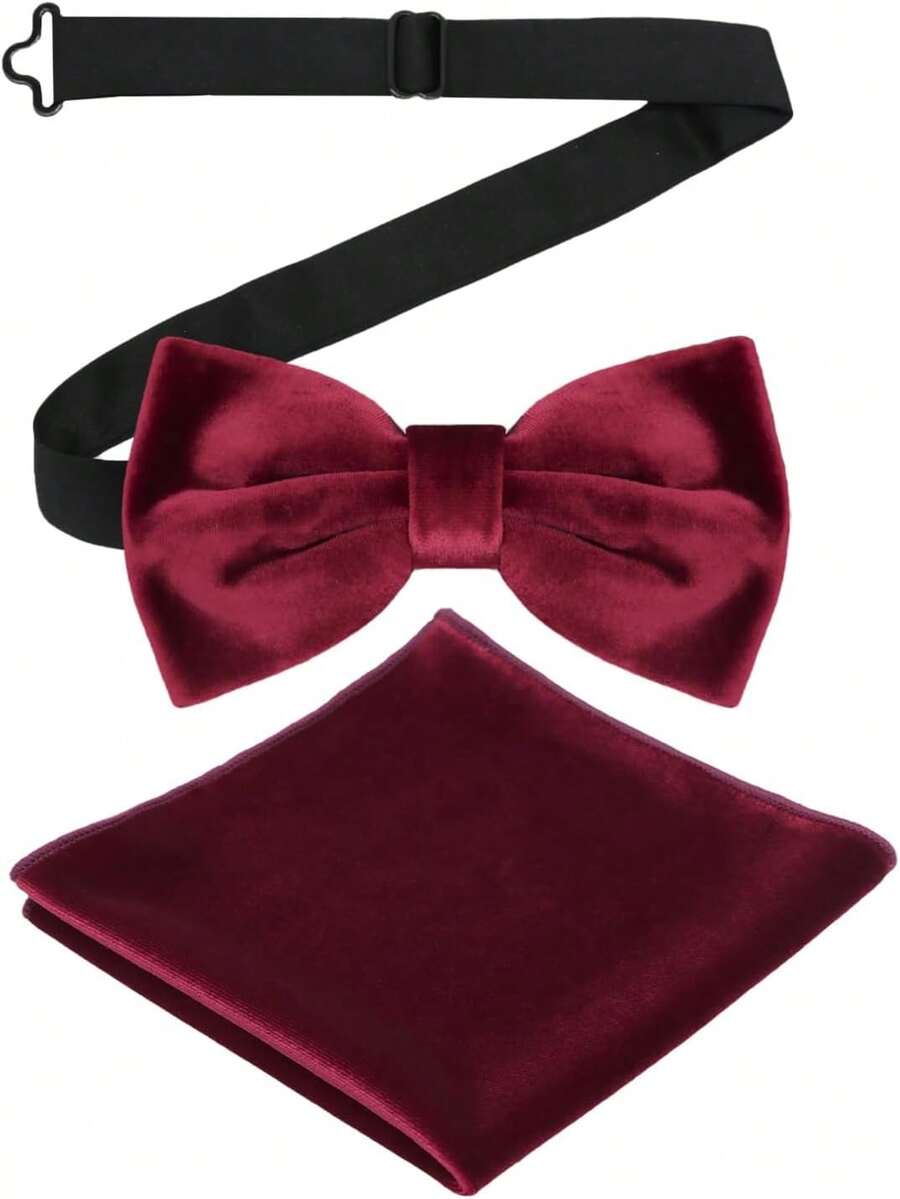 Corbatas de lazo de terciopelo para hombres, corbatas ajustables pre ...