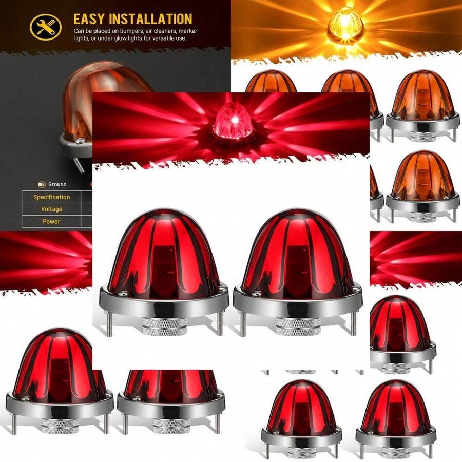 Glass Lens Led Watermelon Lights LED Side Marker Turn Signal Lights ...