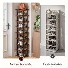 EZIFY 9 Layers Bamboo Shoe Rack, Tall Narrow Bamboo Shoe Rack, Vertical ...