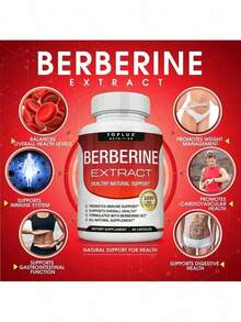 Toplux Berberine Supplement 1800mg Pure Berberine Hcl Supports Healthy ...