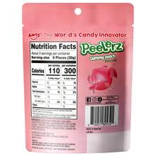AMOS Peelerz Peach Gummy Candy 3oz Bag Peelable Fruit-Shaped Candy Fun ...