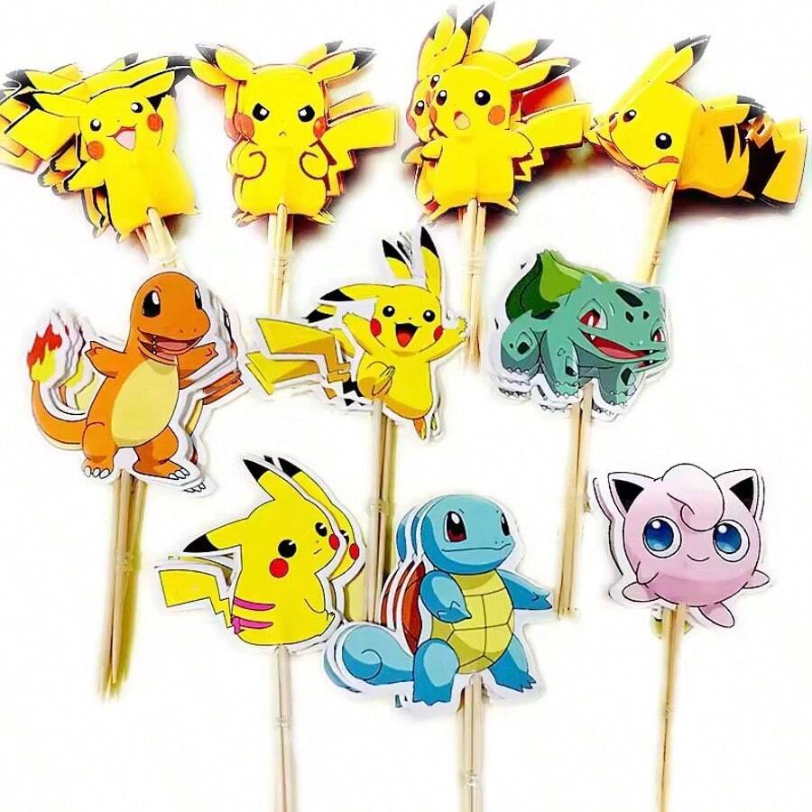 1 Set Pokemon Cake Decorations, Cute Cartoon Characters Pikachu ...