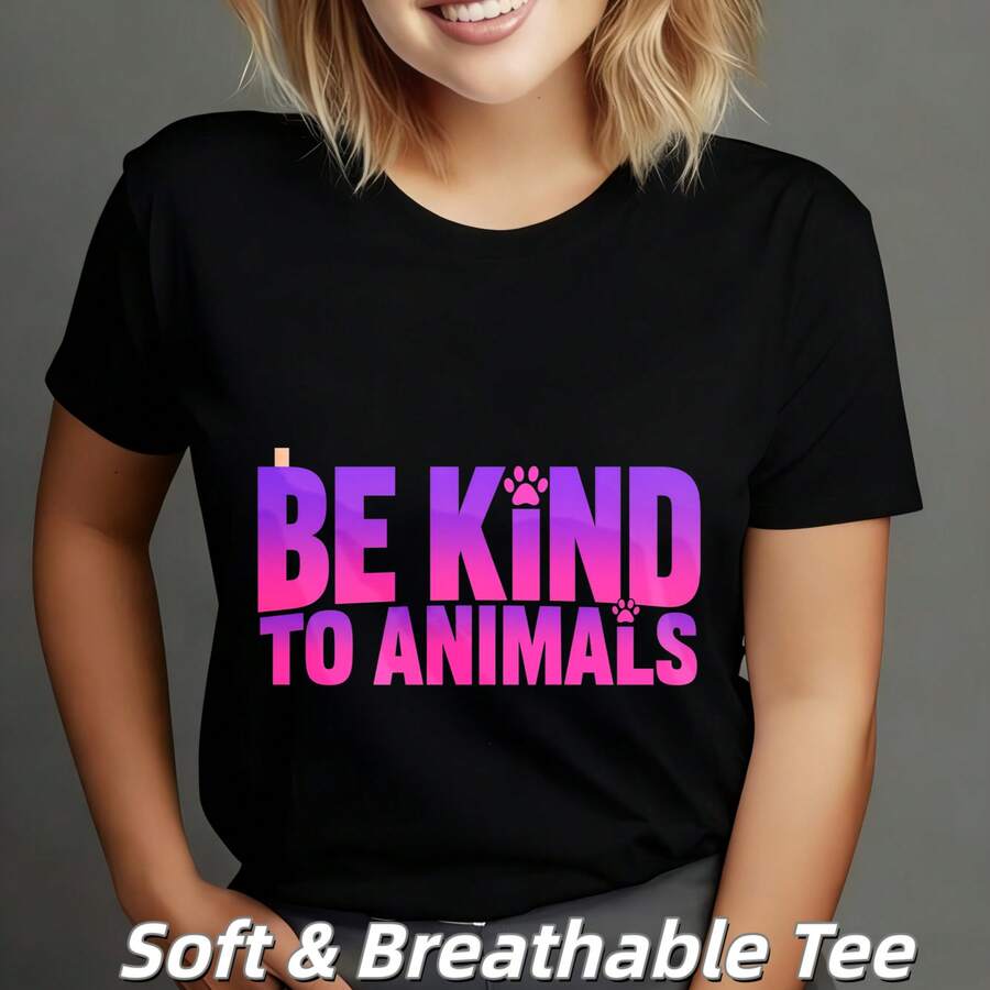 Camiseta de punto acanalado Clean Girl Be Kind To Animals para el ...
