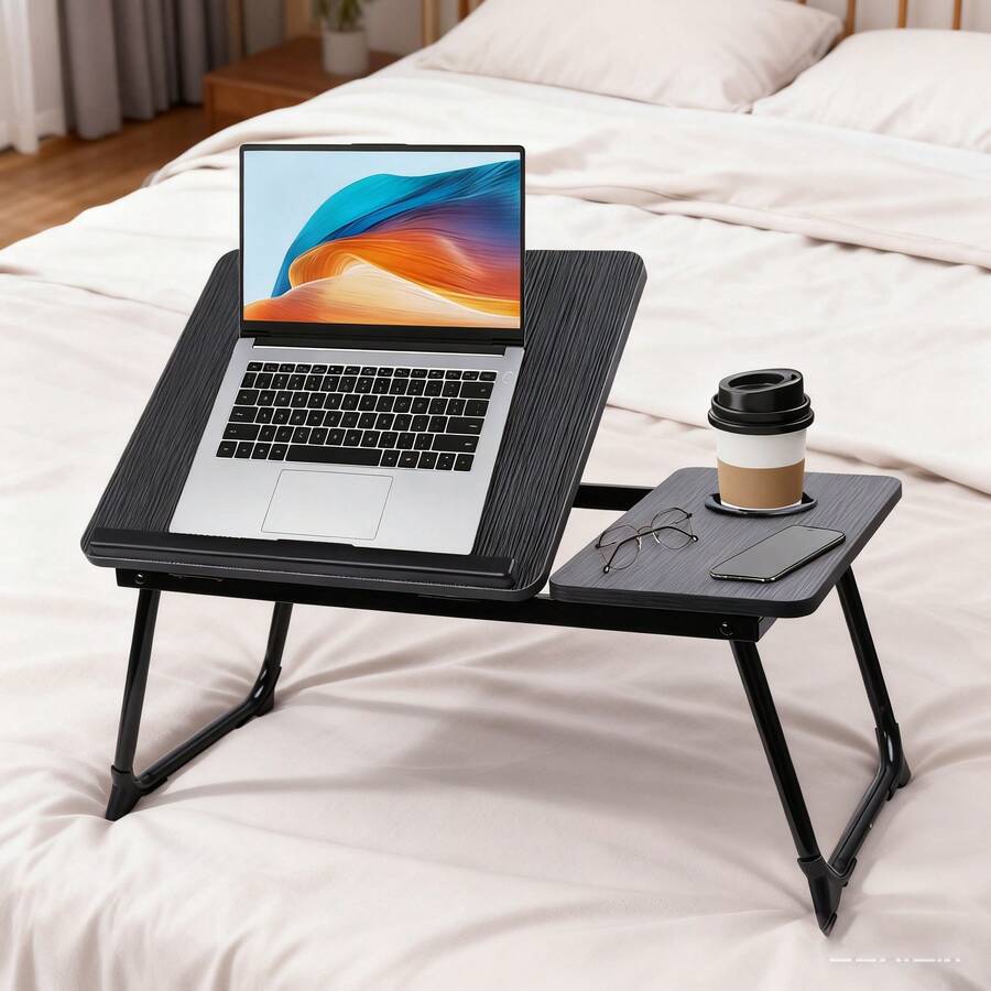 Notebook Computer Desk, Notebook Bed Table, Foldable Legs And Cup ...