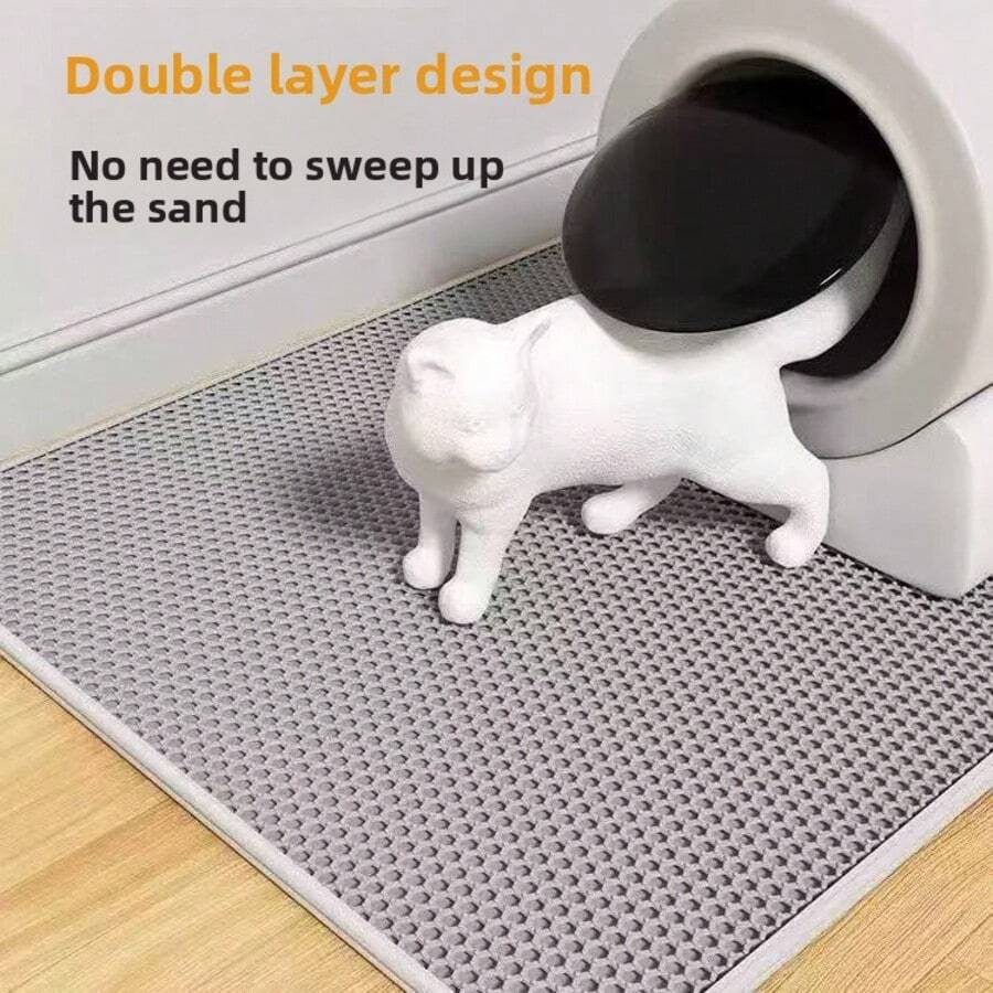 1 pieza Alfombra extra grande para arena de gato, antirrastro, con ...