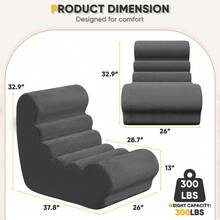 Devoko Lazy Bean Bag Sofa With Memory Foam, Comfy Lazy Floor Sofa For ...