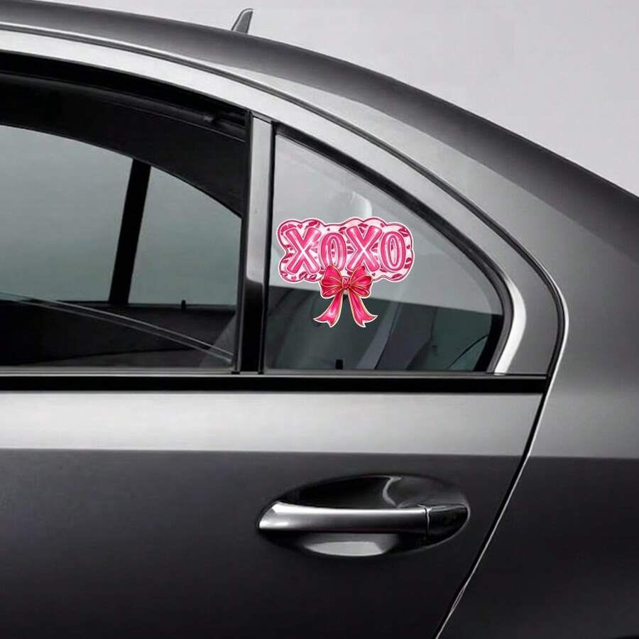 4pcs Car Stickers And Decals, Car Window Decals Vinyl, Xo Xo Pink Bow ...