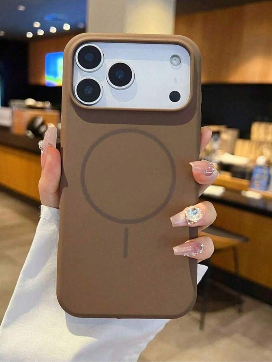 1pc Luxury Glossy Fluorescent Liquid Silicone Magnetic Full Body Phone ...