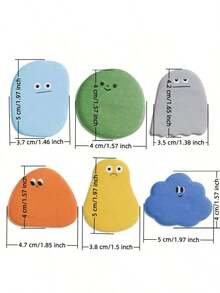 6 Stück süße Haftnotizen. Cartoon Jelly Bean Serie kreative abnehmbare ...