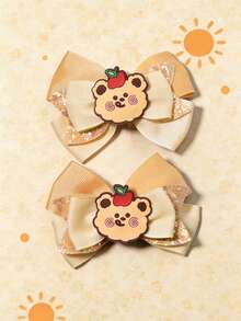 2 Stücke bunte Cartoon-Haarspangen mit Schleife, süße und cartoon ...