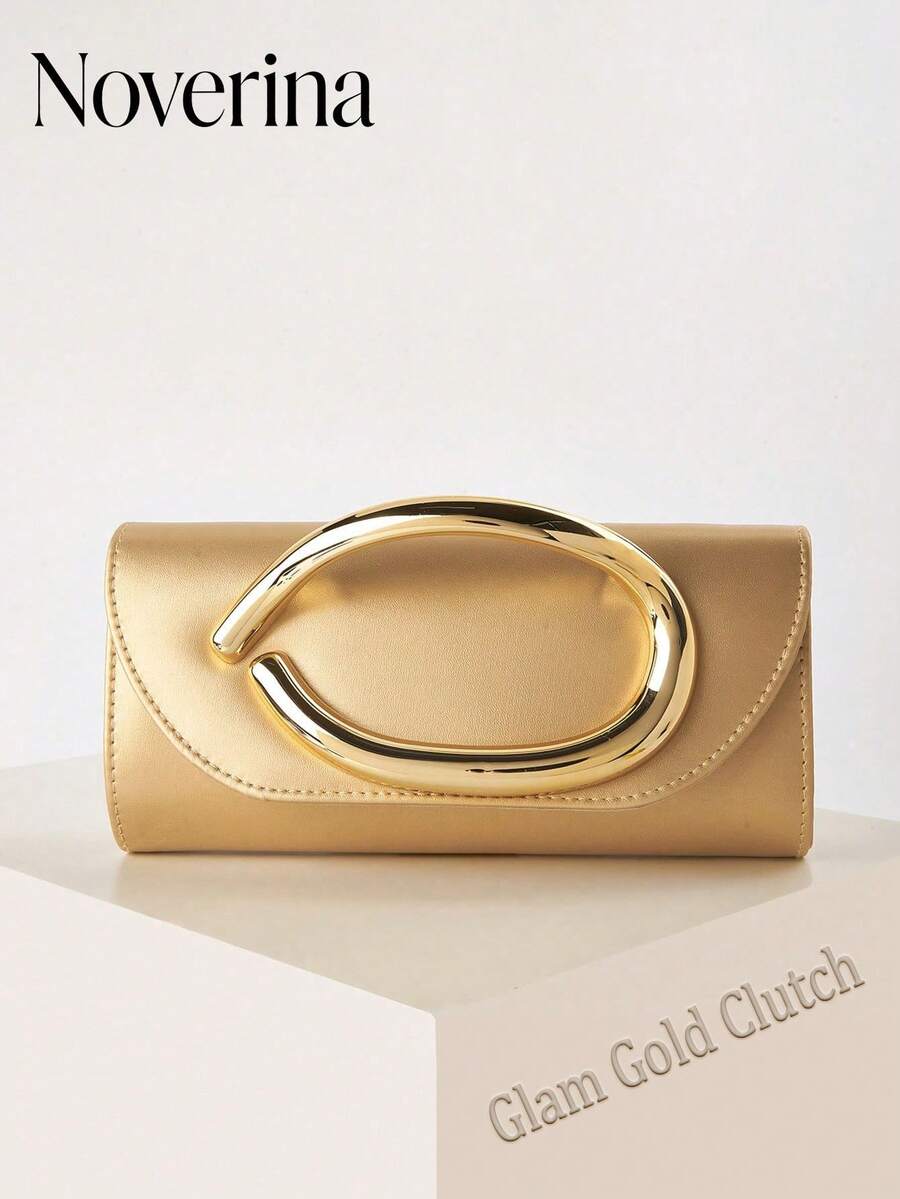 Women's Evening Bag, Solid Color Fashionable Luxury PU Leather Clutch ...