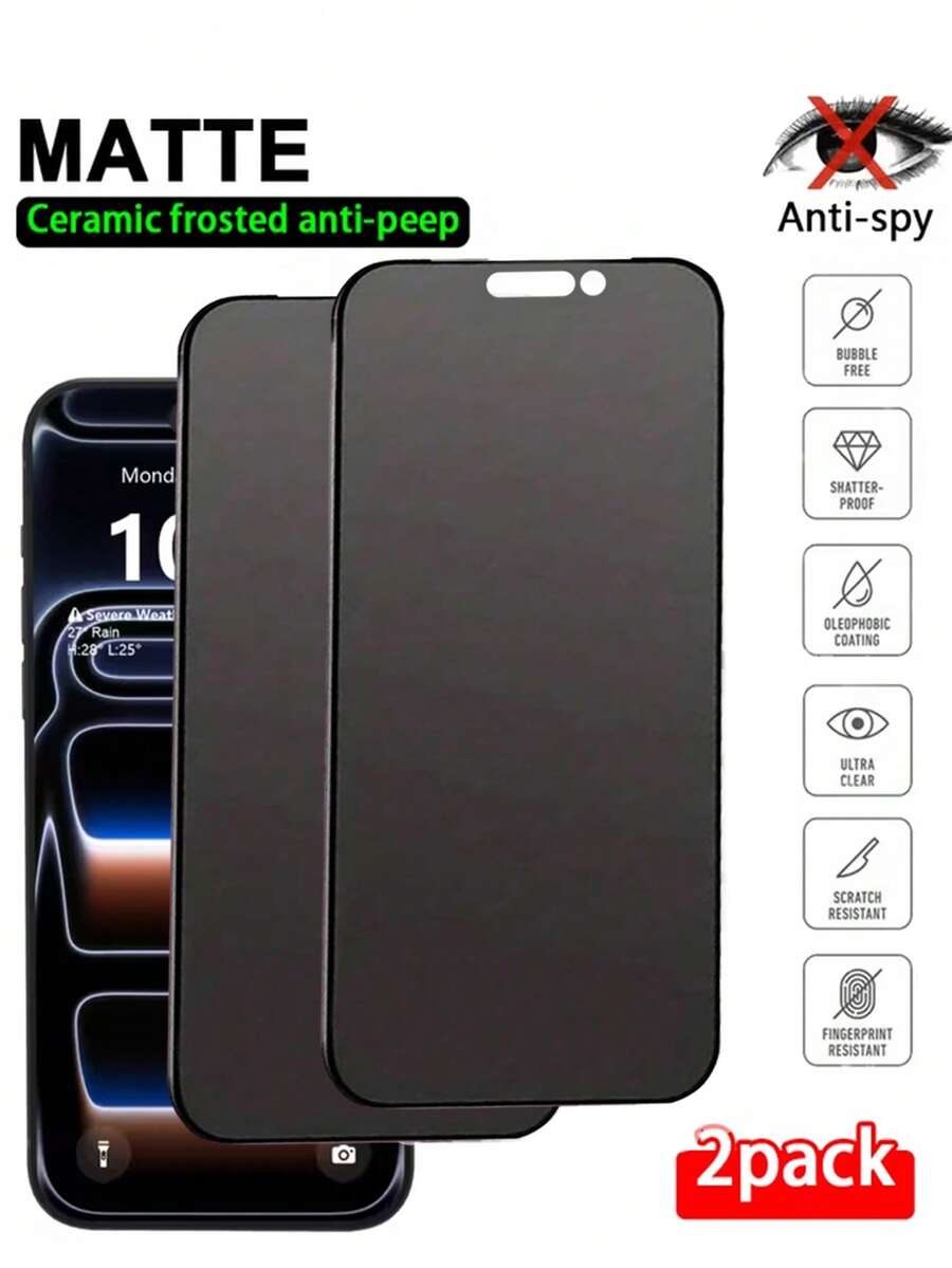 Set van 2 keramische screenprotectors met matte afwerking, compatibel ...