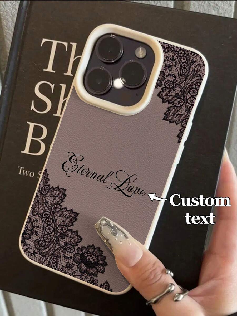 1pc Customizable Phone Case With Lace Pattern Design, Compatible With ...