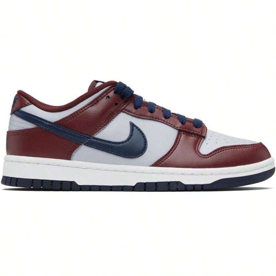 Nike Burgundy & Gray Dunk Low Retro Sneakers | | Men Casual Athletic ...