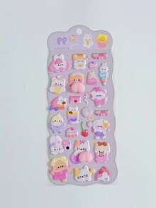 Assorted Color Cartoon Cute 3D Soft Pinch Animal Stickers (Rabbits ...