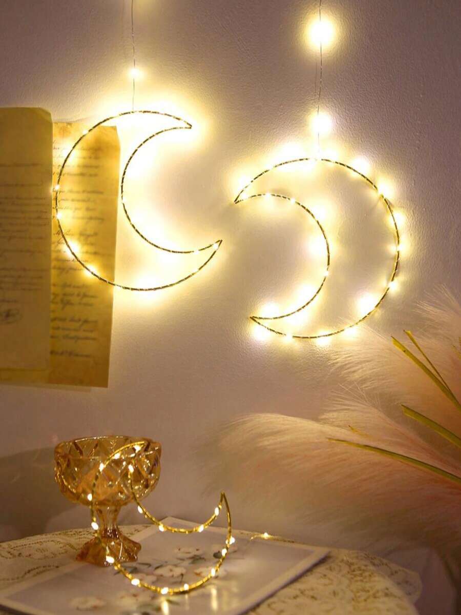 1/2PCS Moon Decorative Lamp, Simple Iron Hanging Home Decoration Lamp ...