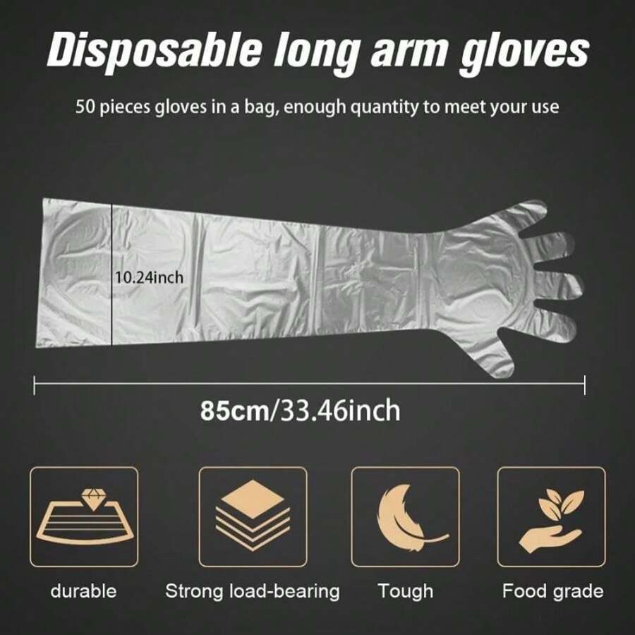 Barafat 50 Disposable Field Dressing Gloves Veterinary Insemination ...