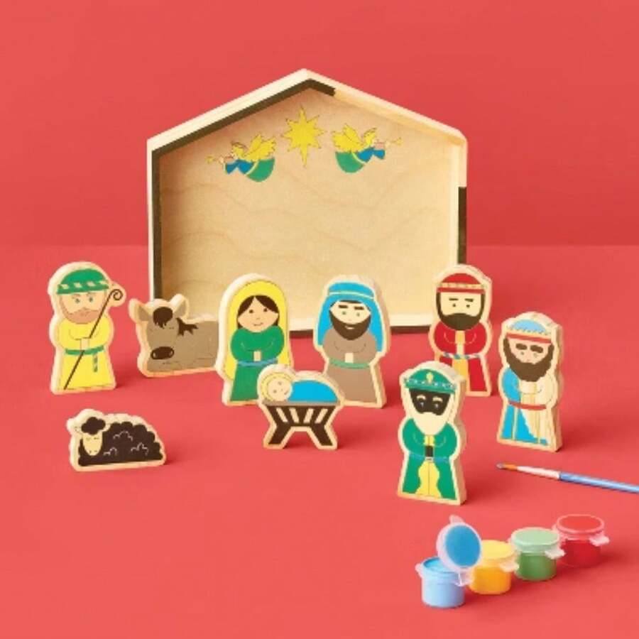 Christmas Craft Wooden Nativity Scene Painting Activity Kit | SHEIN USA