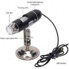 0X-200X USB Digital Microscope With 8 White LED Lights, Skin And Hair ...