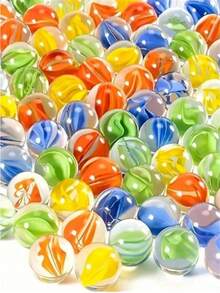 10pcs/20pcs/40pcs Glass Marble Set, 14mm Assorted Color Marbles For ...
