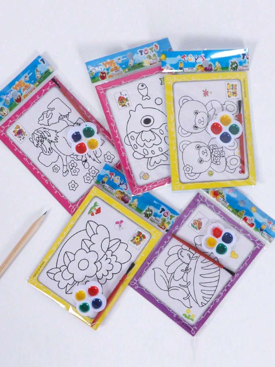 10/30/50pcs Watercolor Painting Coloring Book, DIY Watercolor Painting ...