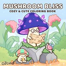 MUSHROOM BLISS Bold-Easy Patterns Coloring Book For Adults Cute Drawing ...