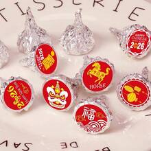 324 Pcs New Year Stickers 2026 Horse Pattern Round Candy Stickers ...