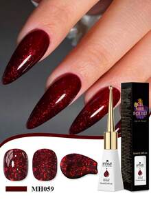 Mtssii 10ml Glitzer Pailletten Gel Nagellack Rot Halbpermanenter Lack ...