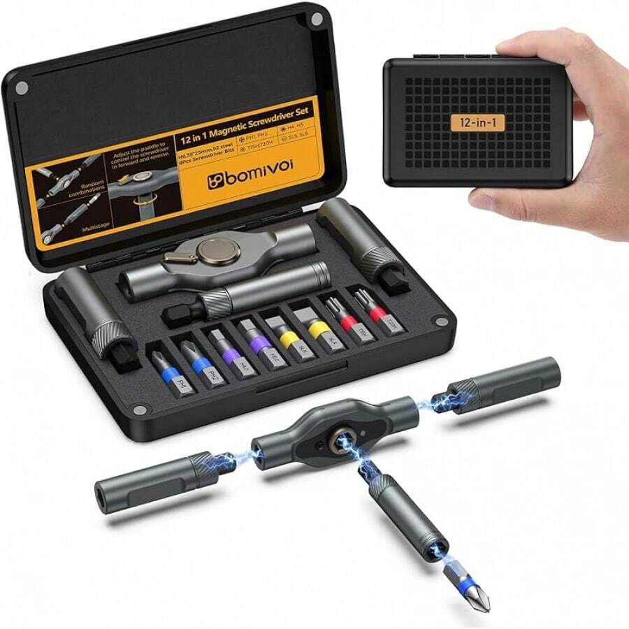 34 In 1 Magnetic Screwdriver Set, Ratchet Screwdriver Set, Multi Bit ...