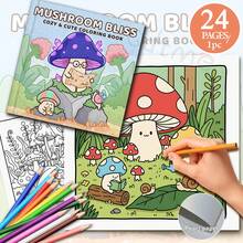 MUSHROOM BLISS Bold-Easy Patterns Coloring Book For Adults Cute Drawing ...