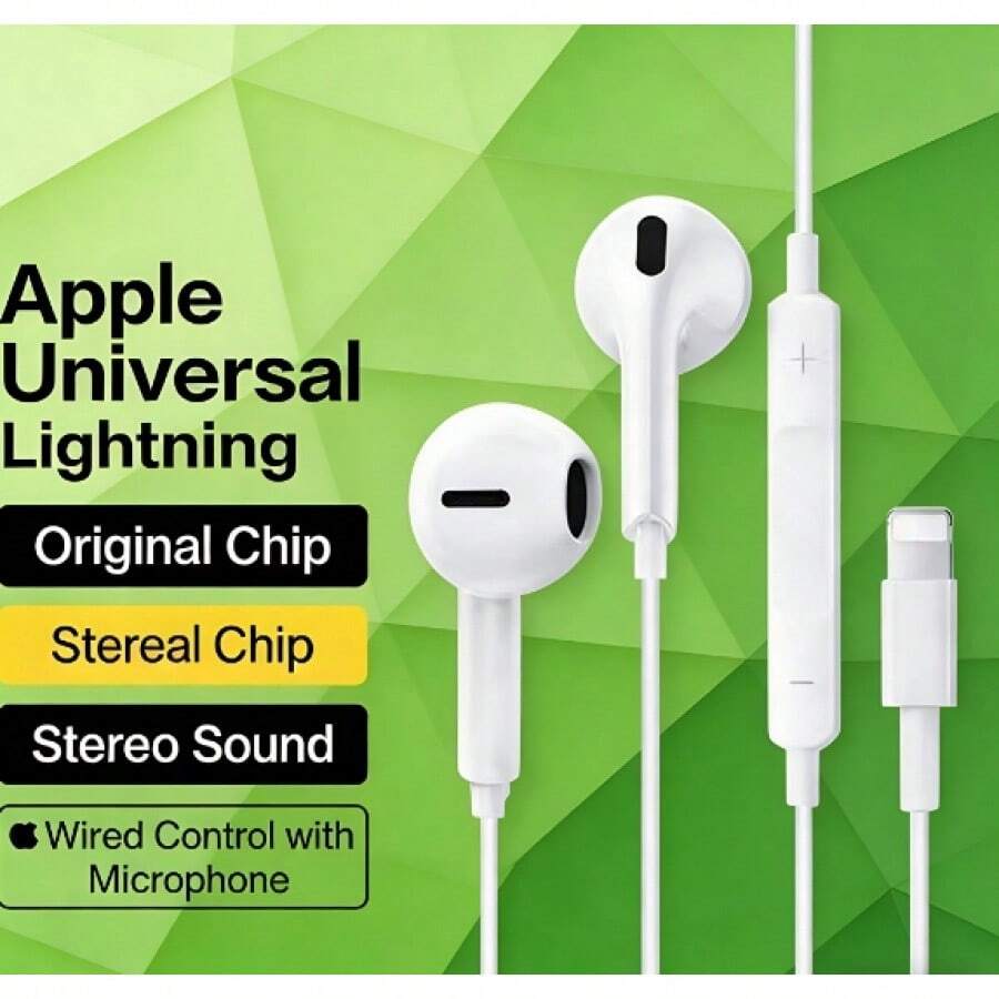 Wired Headphones For IPhone With Mic Volume Control Noise Cancelling ...