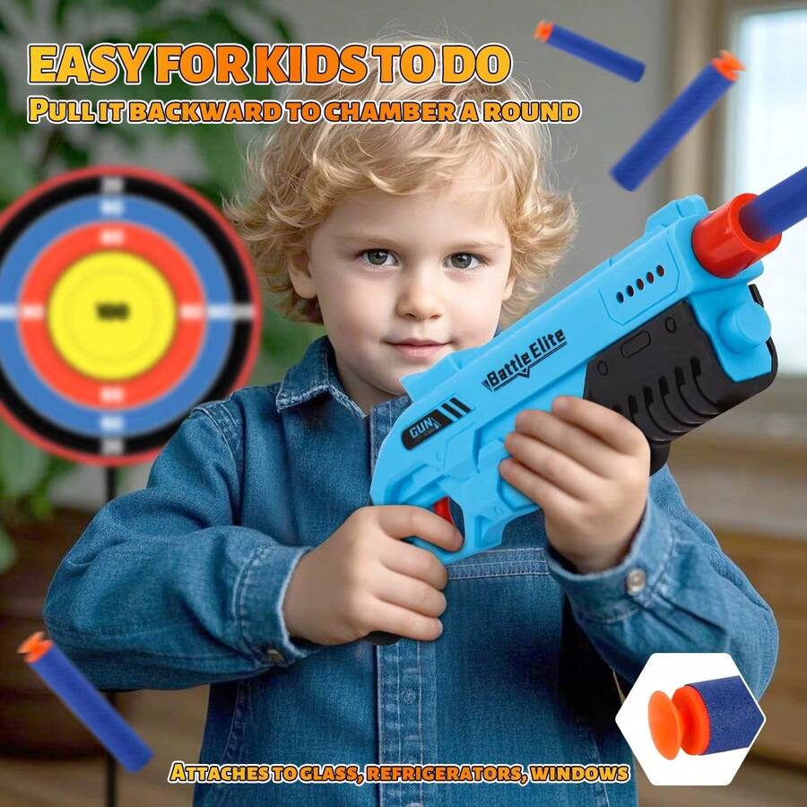 Soft Bullet Blaster Manual Foam Dart Launcher Outdoor Battle Blaster ...