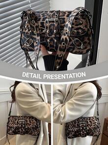 Fashion Leopard Print Rivet Decoration Punk Underarm Foreskin Buckle ...