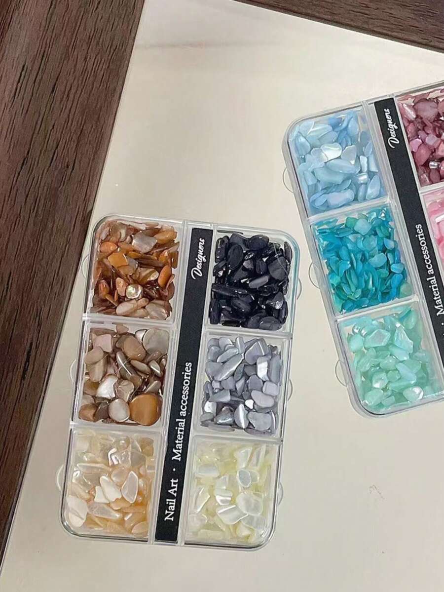 1 Set 6 Fächer Abalonen-Muschelscheiben Nail Art Dekorationen ...