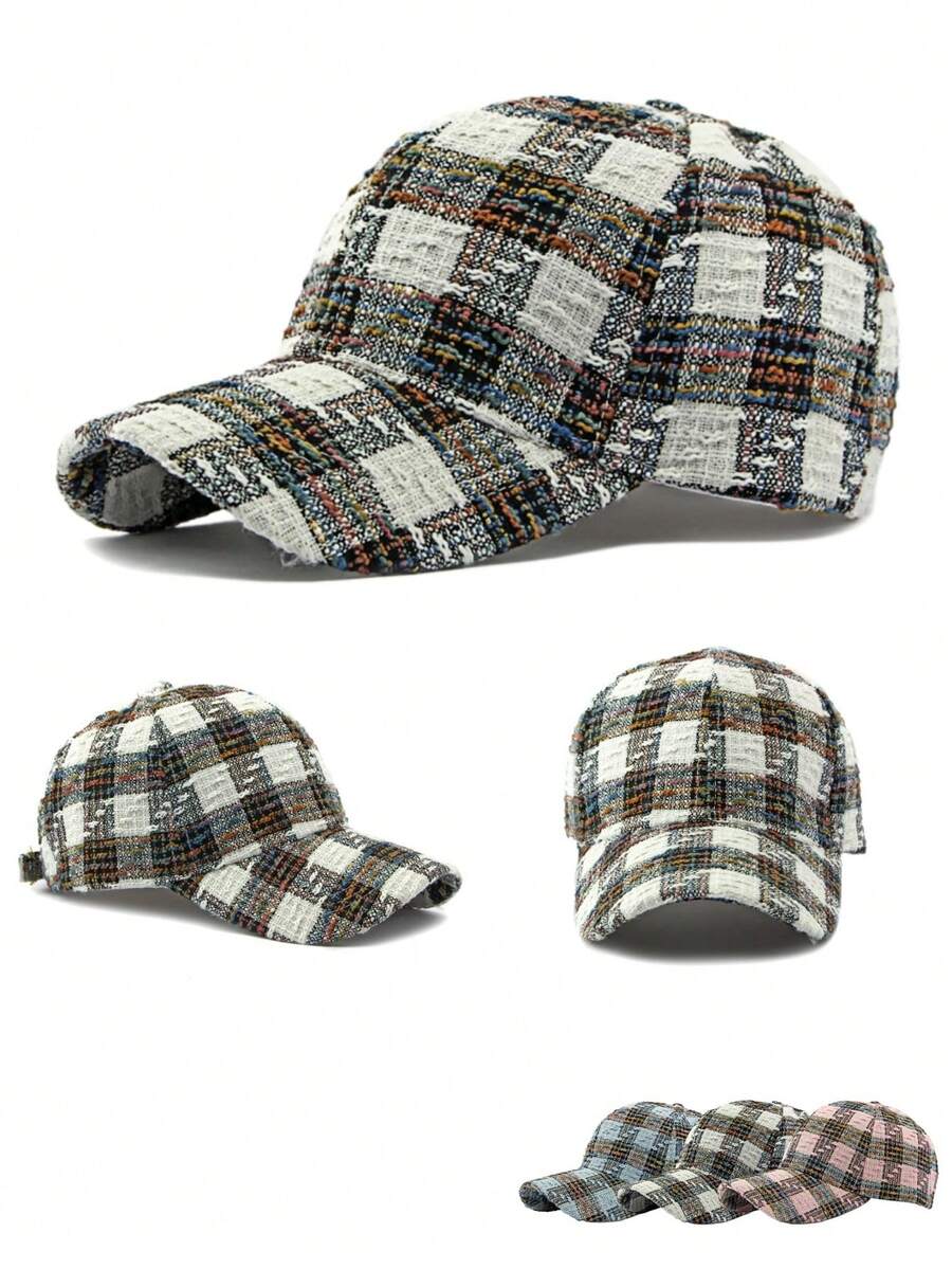 1 Stück unisex karierter Baseball Cap, Streetwear Lässig Hut ...