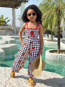 Macacão Canelado com Estampa de Morango Fofo para Meninas, Macacão ...