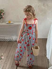 Macacão Canelado com Estampa de Morango Fofo para Meninas, Macacão ...