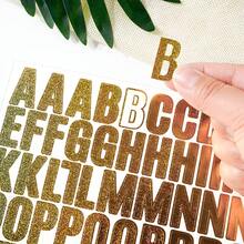 1 Inch Alphabet Stickers, Black, Gold Glitter, Silver Glitter ...