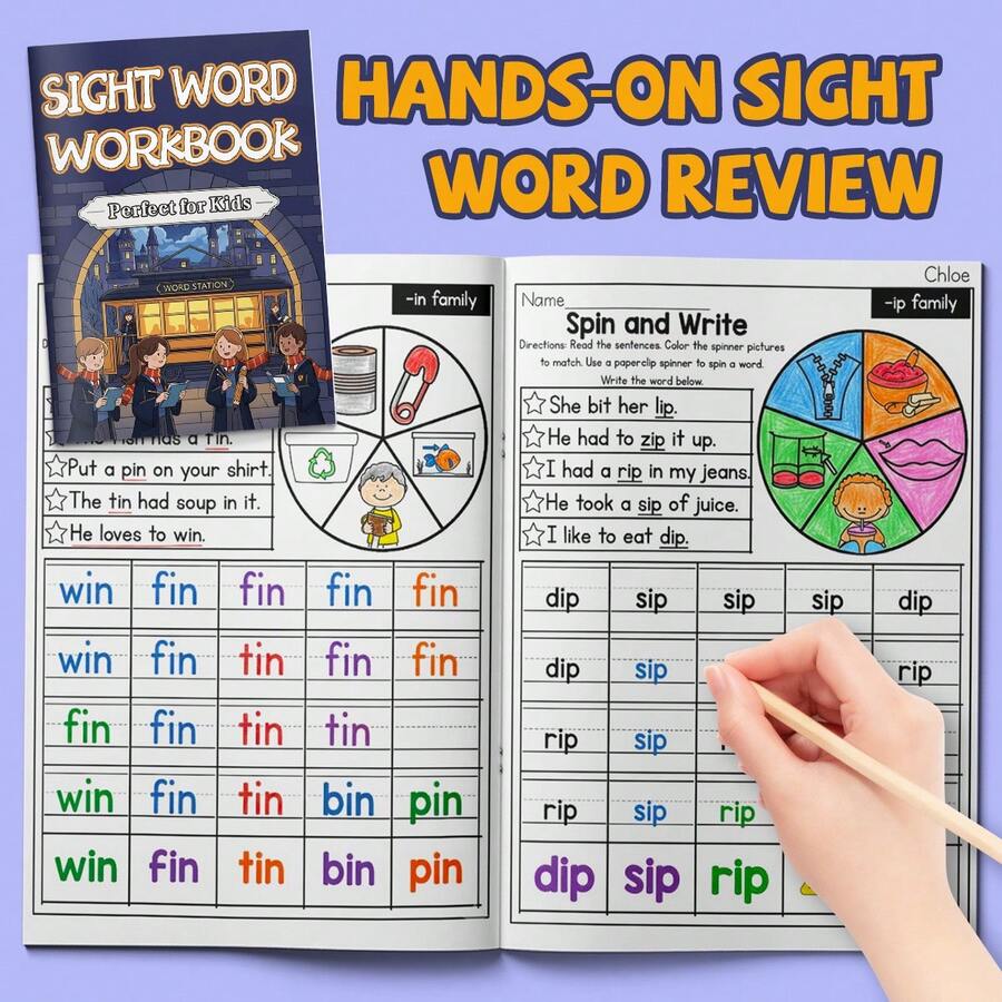 Spin And Write CVC Word Families Workbook – Spinner Picture Prompts ...