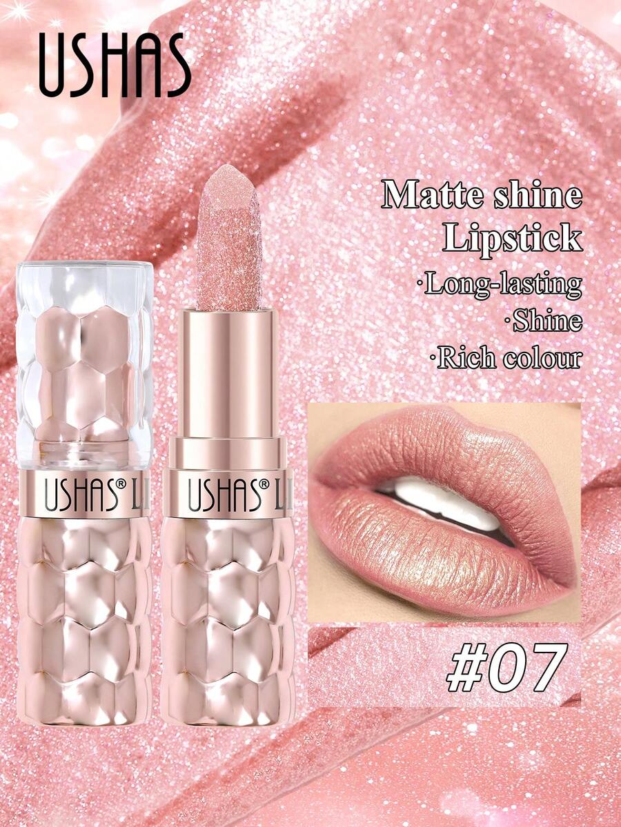 USHAS Pearlescent Lipstick, 12 Colors Available, Long-Lasting ...