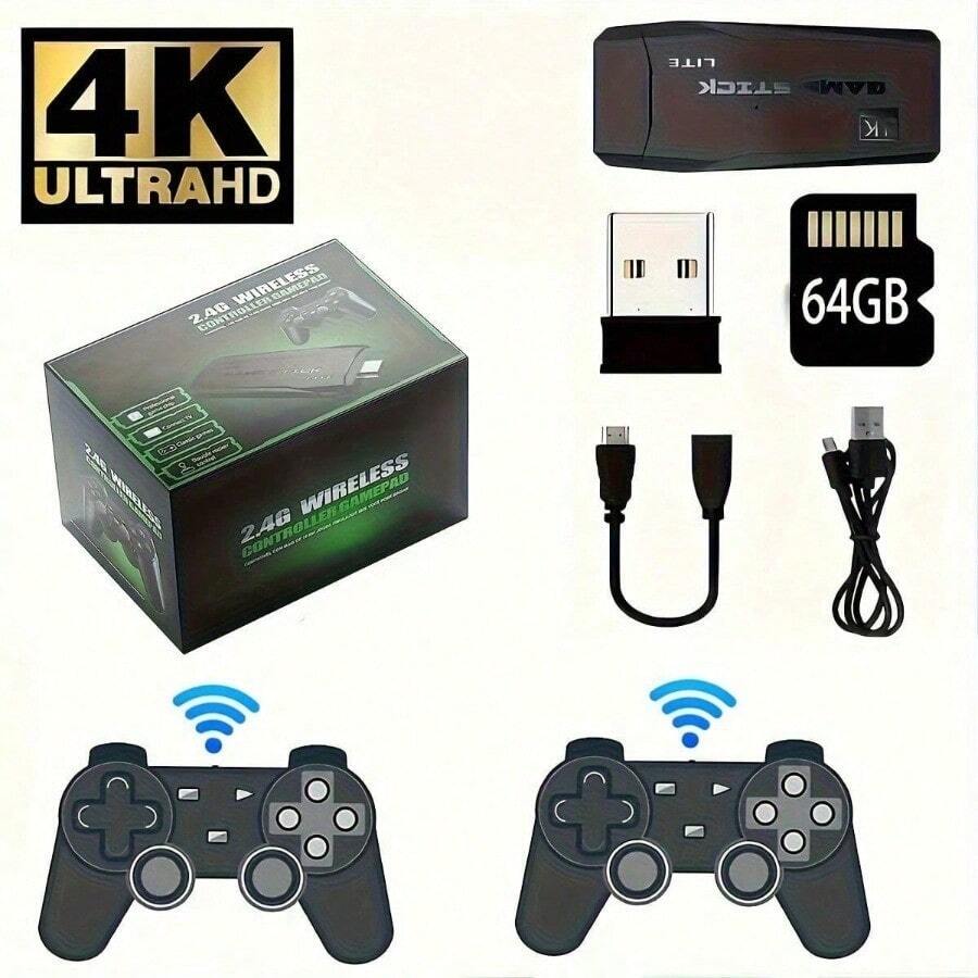 Plug And Play Video Games, Wireless Game, Game Stick With TV Game, 64G ...