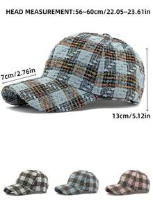 1 Stück unisex karierter Baseball Cap, Streetwear Lässig Hut ...