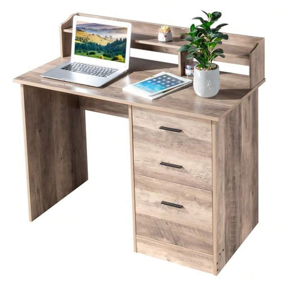 Home Office Computer Desk With 3 Drawers Writing Desk Work Desk PC ...