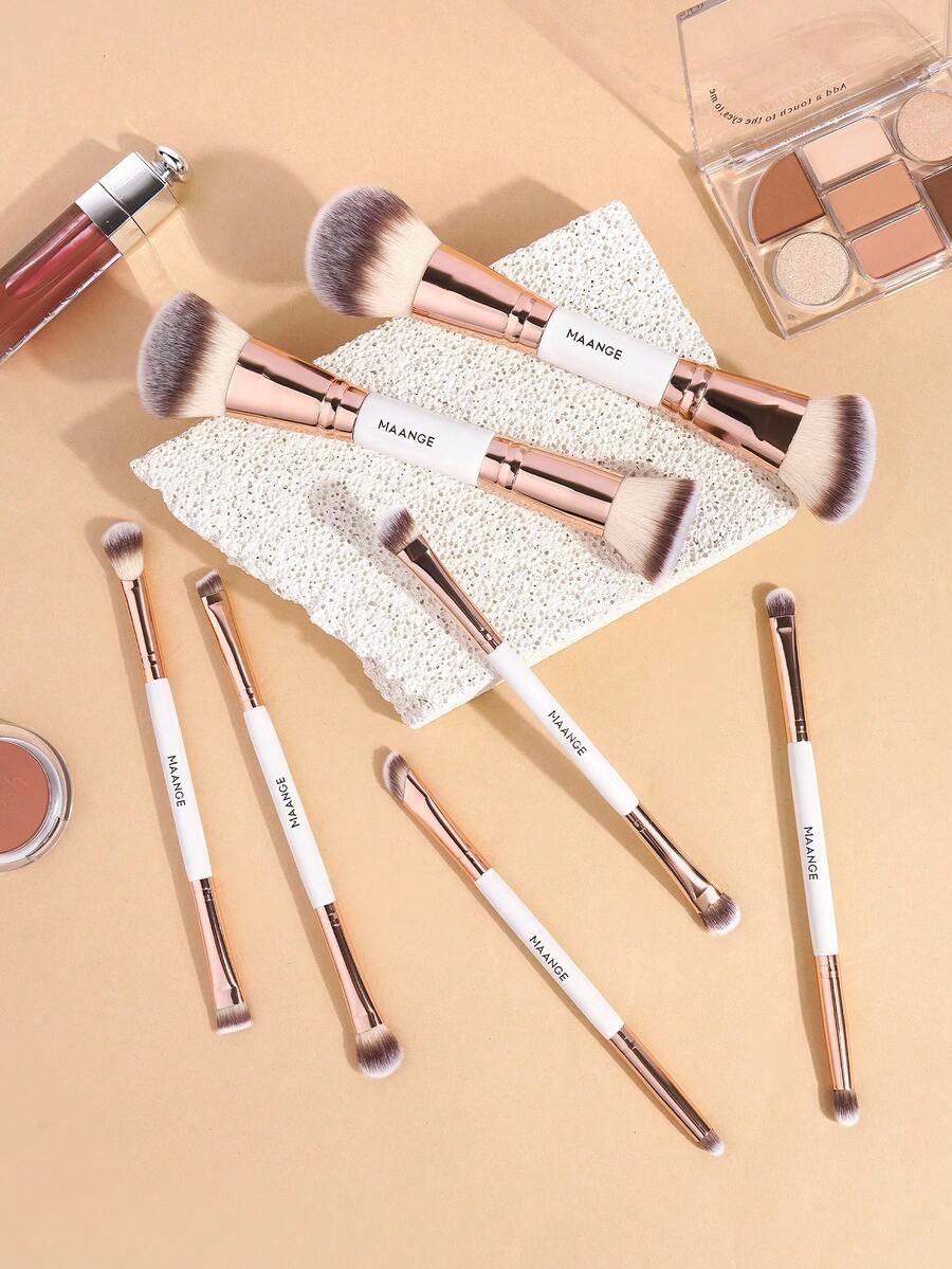 MAANGE 1/7pcs Double Headed Professional Cosmetic Brush Set Dual Use ...