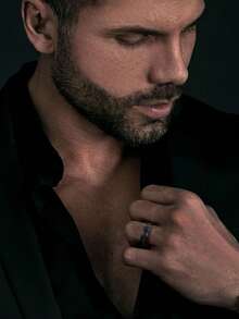 CIZME 3pcs Black Fidget Ring Anxiety Ring Anti-Stress Rotating Cool ...