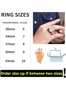 CIZME 3pcs Black Fidget Ring Anxiety Ring Anti-Stress Rotating Cool ...