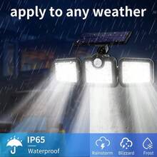 Large 122 LED Floodlight With Solar Panel, Rotating, Motion Sensor, And ...